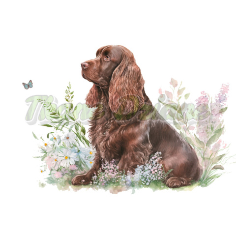 TkaneDziane.pl > PANEL DRUKOWANY COCKER SPANIEL CZEKOLADOWY SYLWETKA W ...
